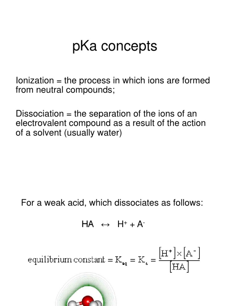 Pka Concepts | PDF | Acid Dissociation Constant | Dissociation (Chemistry)
