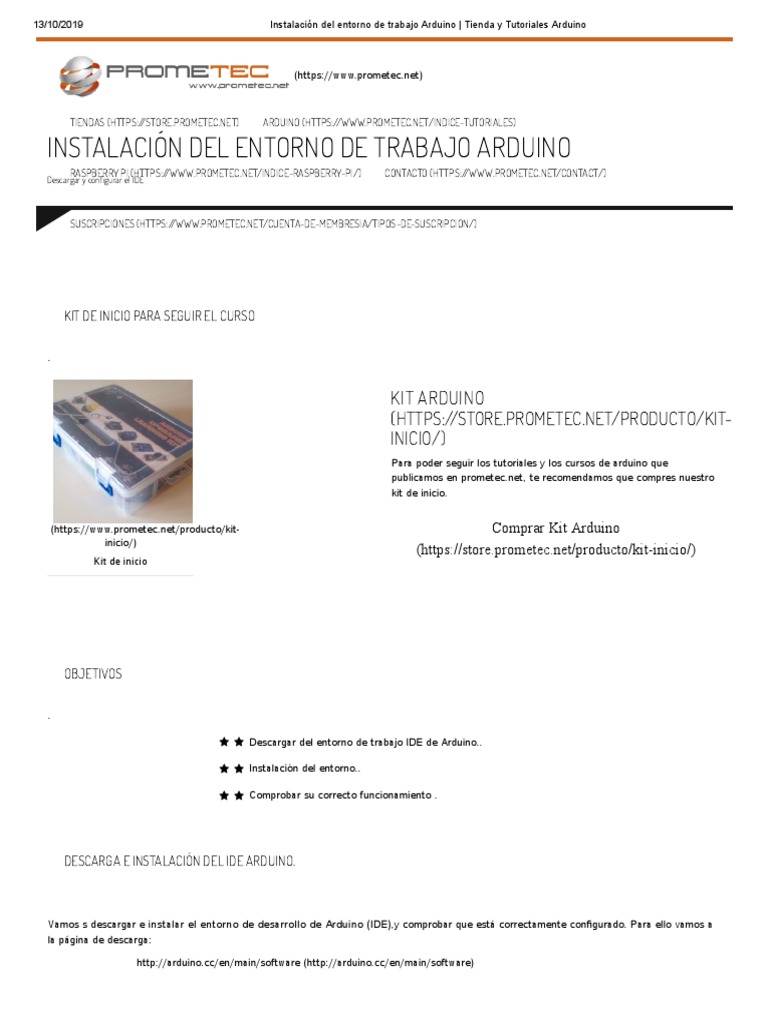 Instalación Del Entorno de Trabajo Arduino - Tienda y Tutoriales Arduino | PDF | Arduino ...