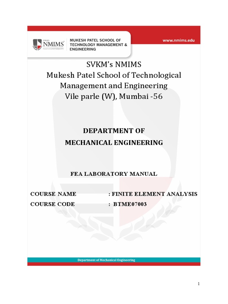 Fea Laboratory Manual | Download Free PDF | Structural Analysis ...