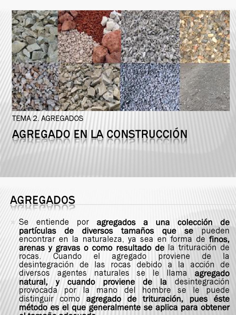 Agregados en Construcción: Tipos y Usos | PDF | Hormigón | Cemento