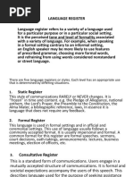 Linguistic Registers Explained | PDF