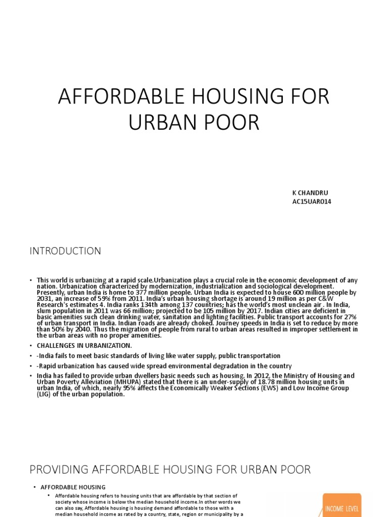 Affordable Housing For Urban Poor | PDF | Affordable Housing | Economies