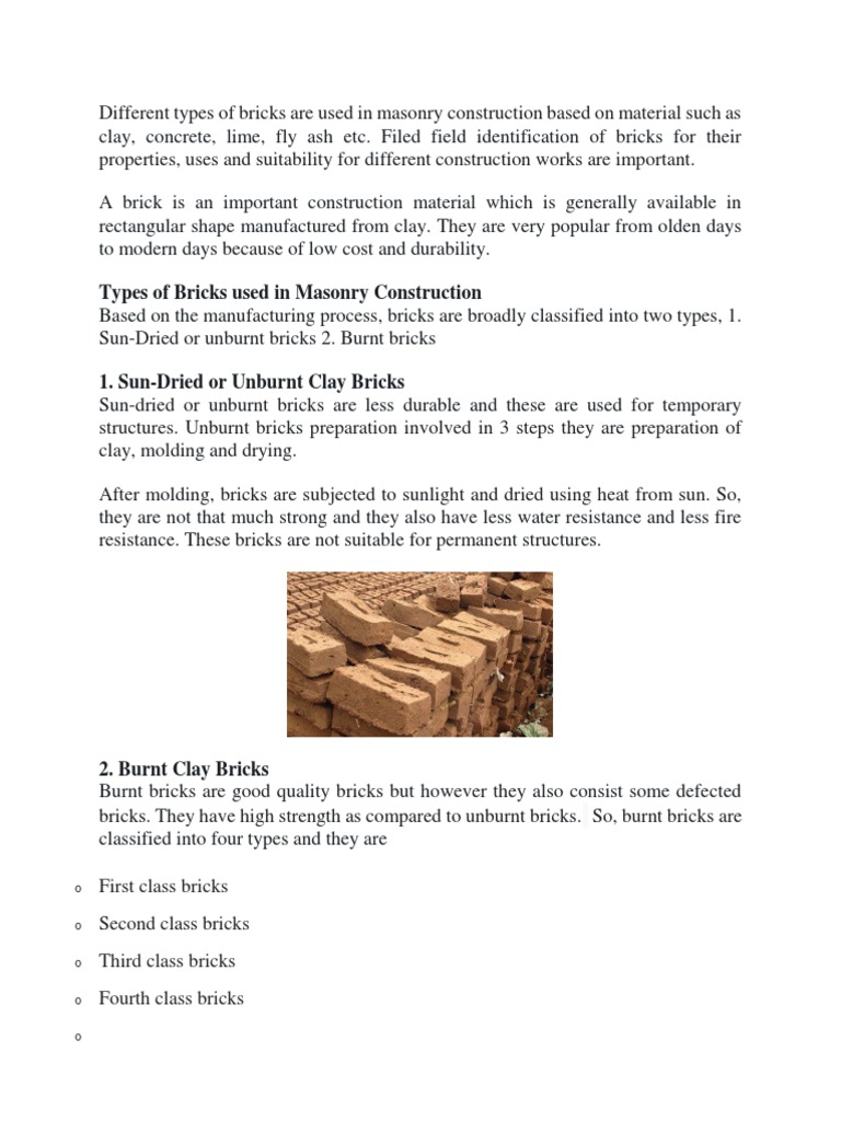 An In-Depth Guide to Different Types of Bricks Used in Masonry ...