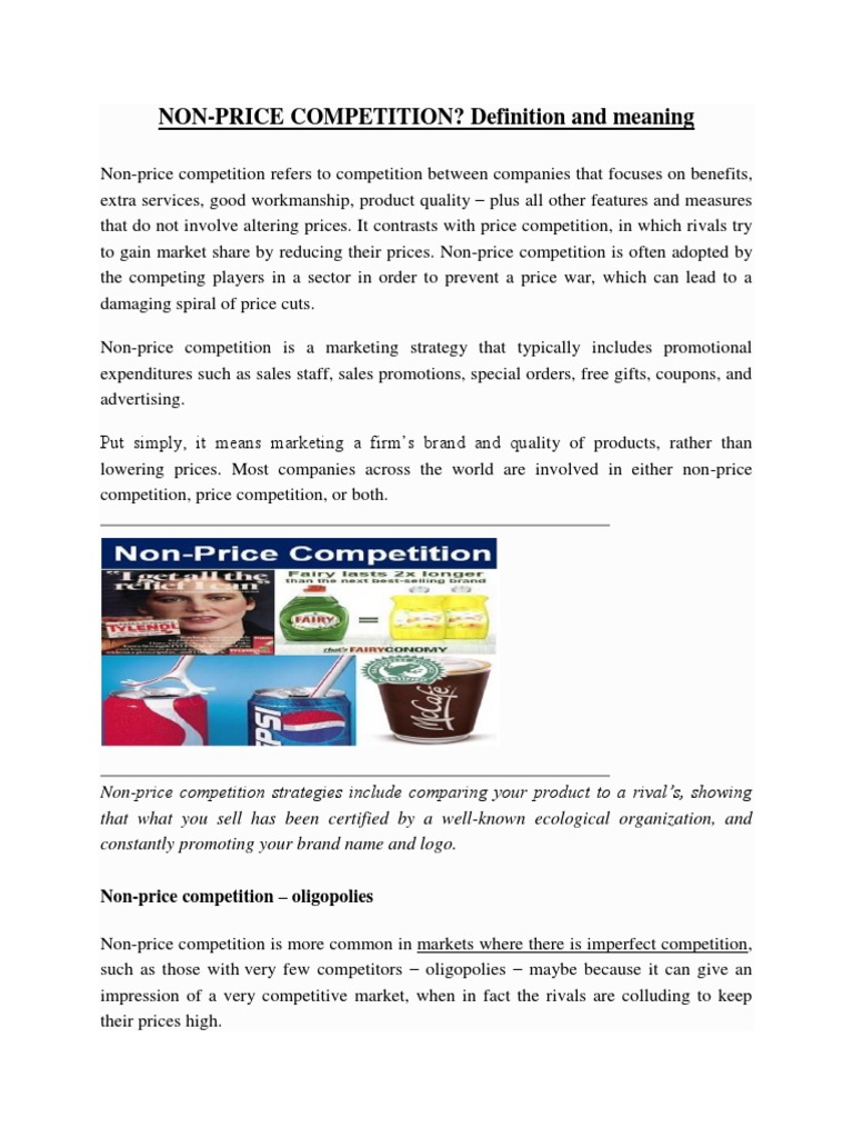 Non-Price Competition Explained | PDF | Monopoly | Oligopoly