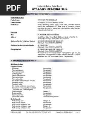 Hazards Of Hydrogen Peroxide
