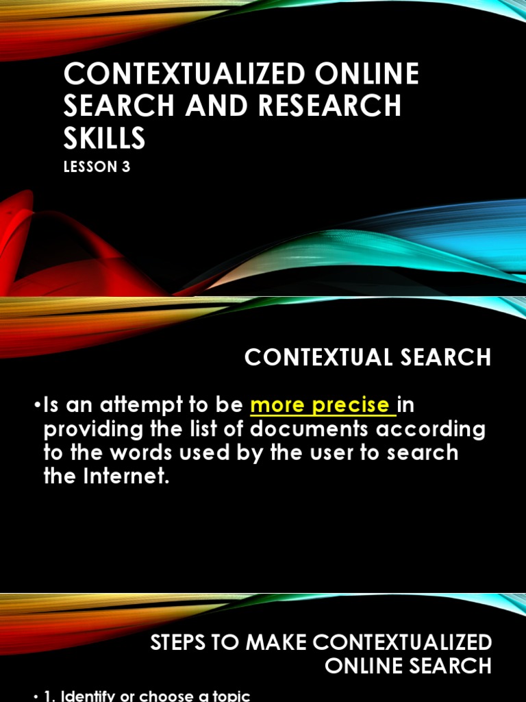 Contextualized Online Search and Research Skills - Lesson 3 | Computing ...