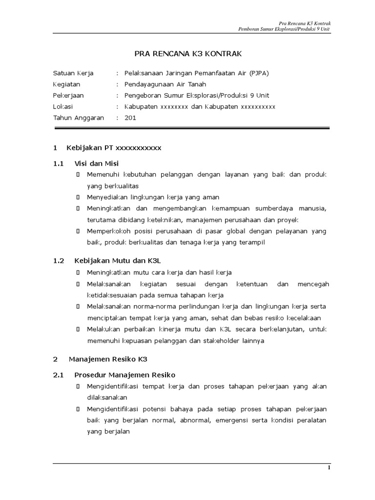 Pra RK3K Pengeboran Sumur | PDF