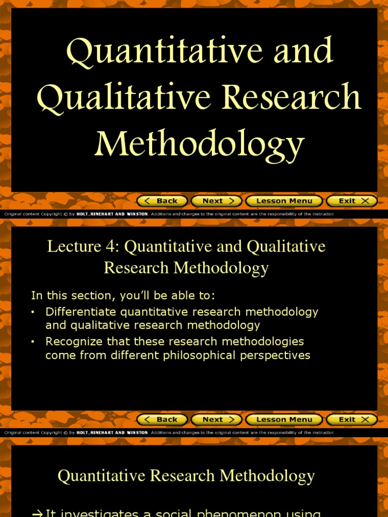 Lecture 4-Quantitative and Qualitative Research Methodology | PDF ...