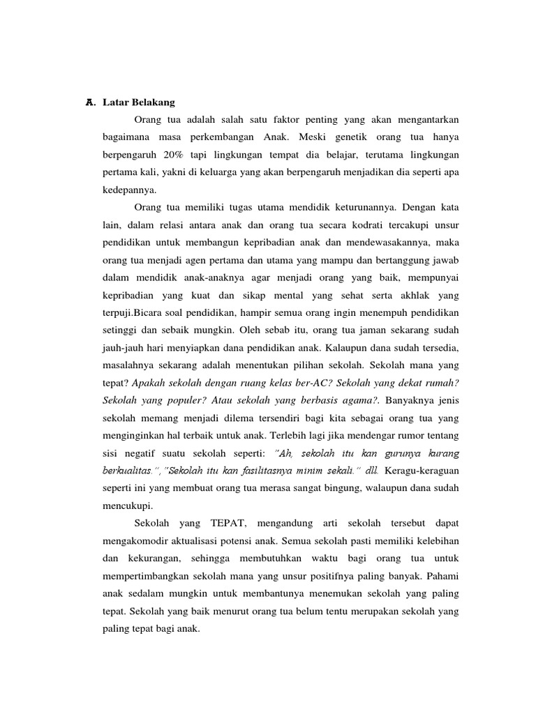 proposAL PARENTING | PDF