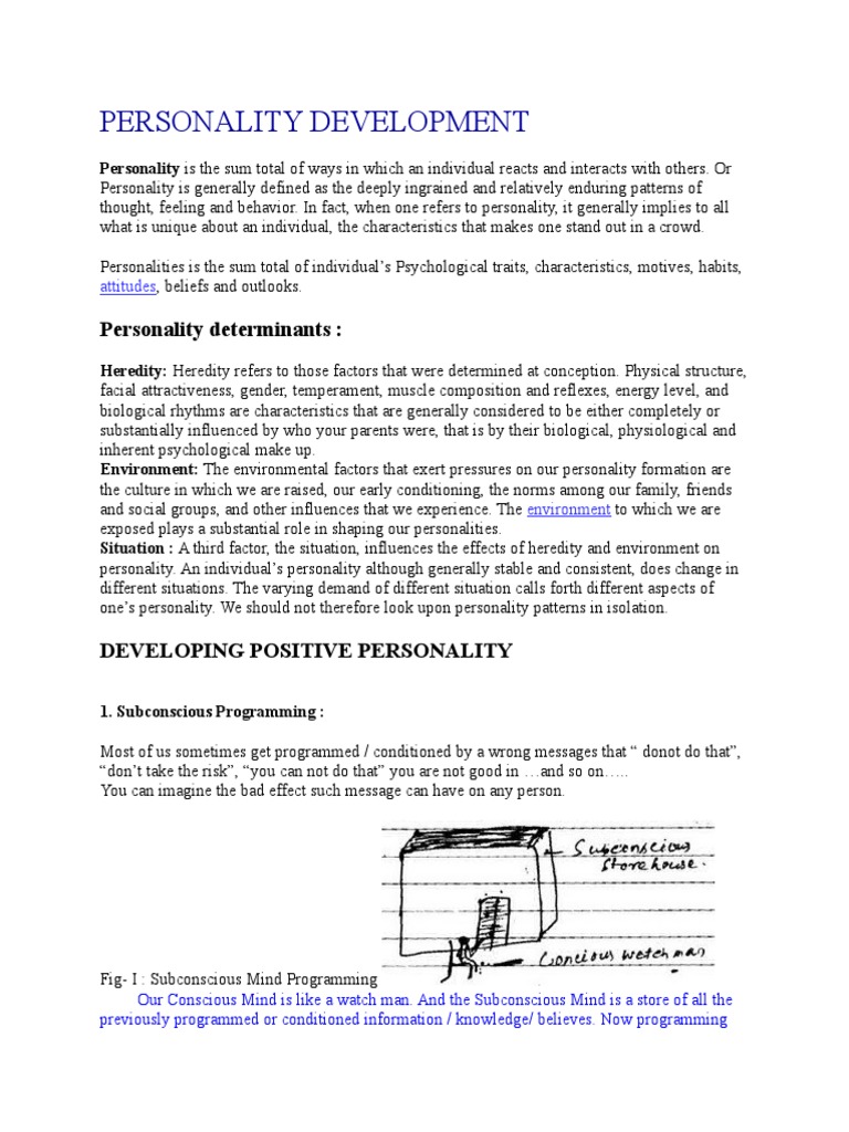 Personality Development | PDF | Résumé | Cognitive Science