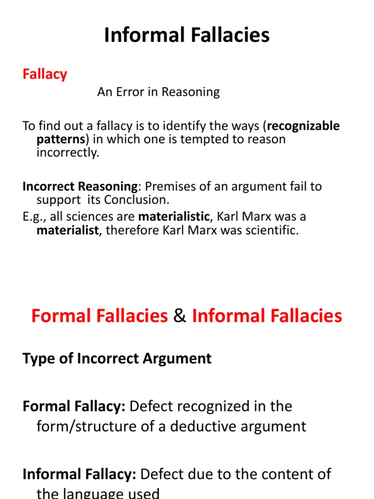 Informal Fallacies | PDF | Fallacy | Argument