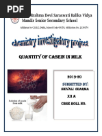 Class 12 Chemistry Project On Quantity of Casein in Milk | PDF ...