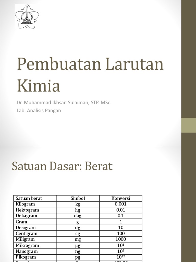 2 Training Pembuatan Larutan Kimia-1 | PDF