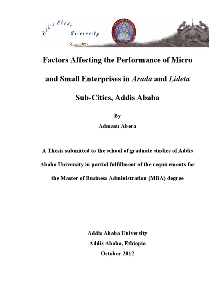 Admasu Abera PDF | Download Free PDF | Entrepreneurship | Employment