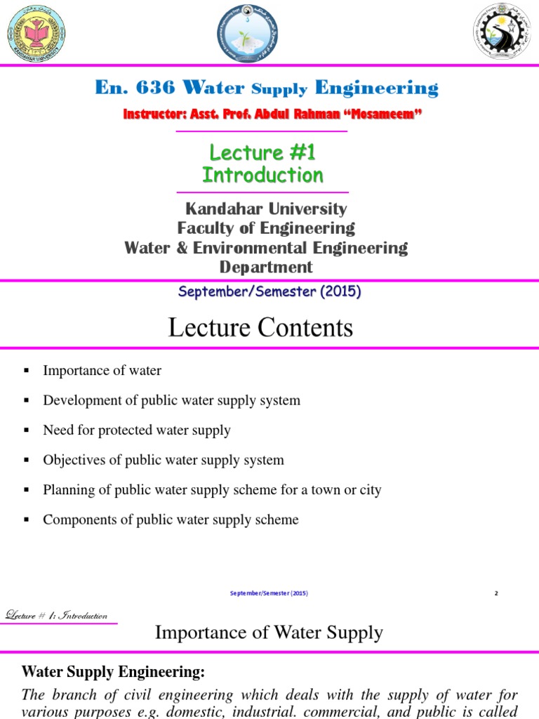 Introduction To WSS | PDF | Drinking Water | Water Supply