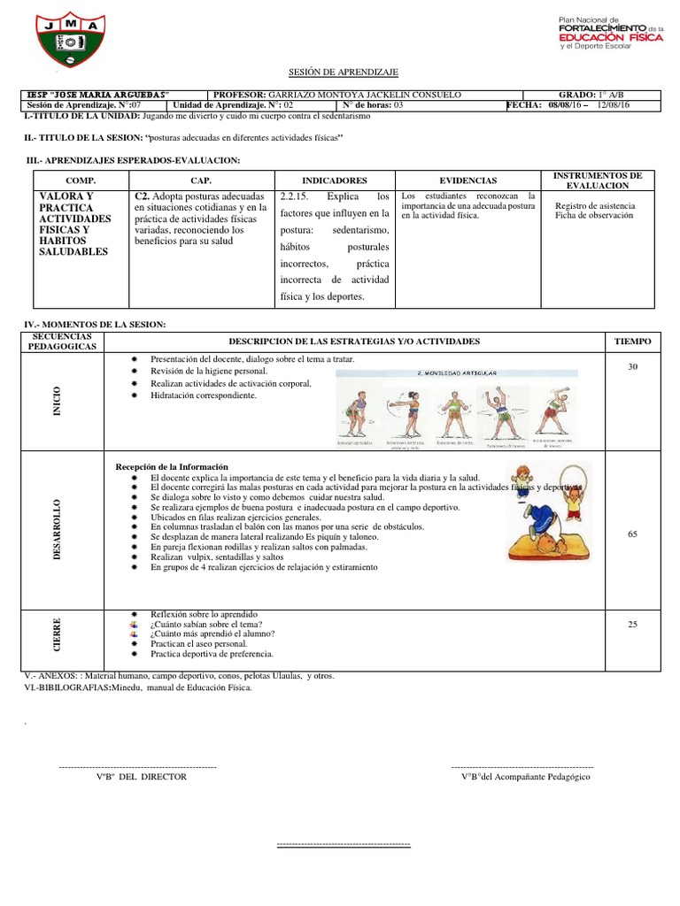 Sesiones Educacion Fisica | PDF | Educación Física | Evaluación Sesiones Educacion Fisica | PDF | Educación Física | Evaluación