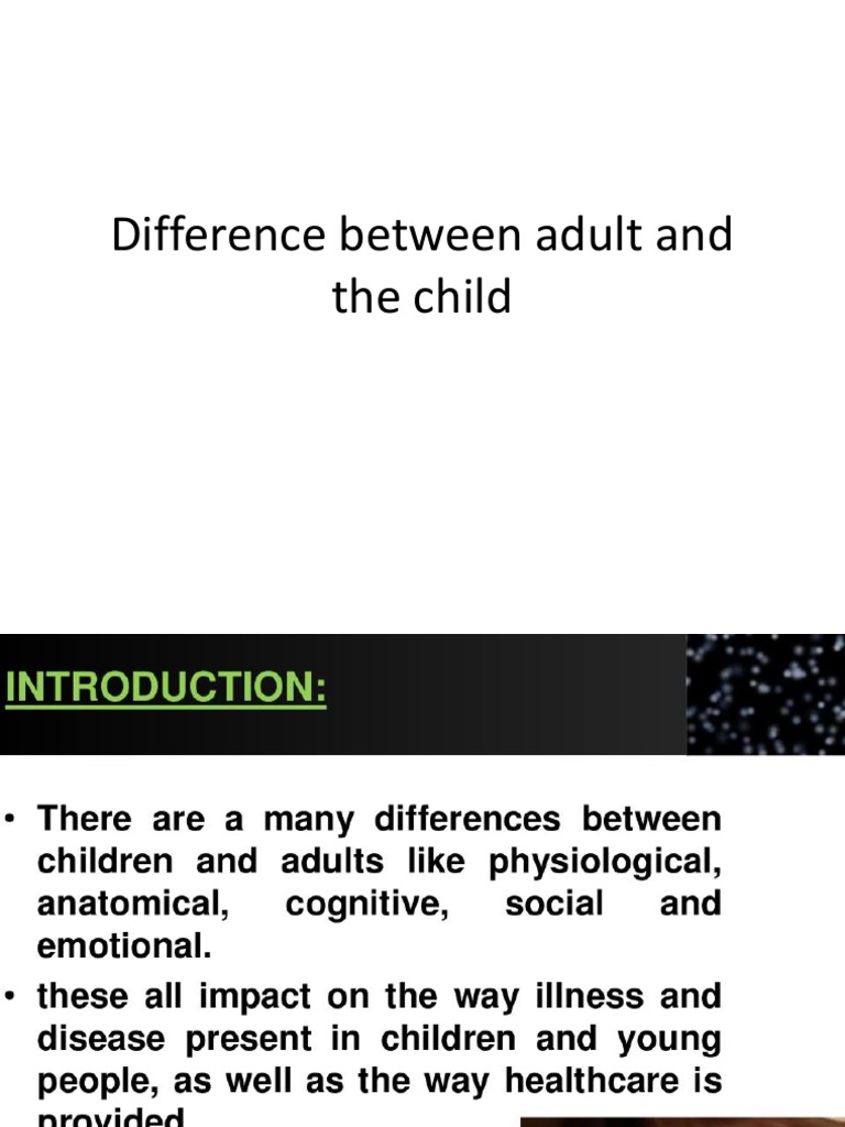 Difference Between Adult and The Child | PDF