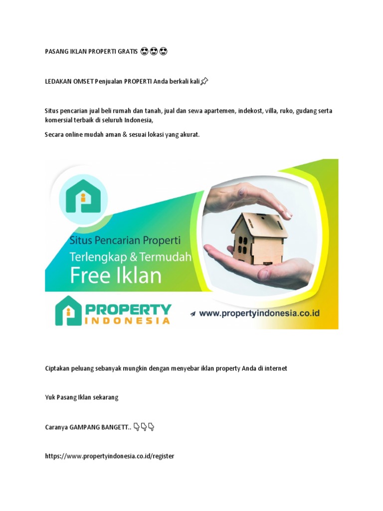 Pasang Iklan Properti Gratis | PDF