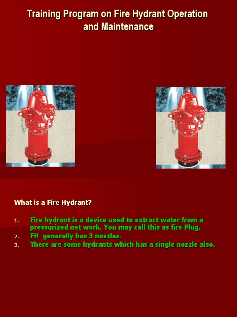 Fire Hydrant O&m Training | PDF