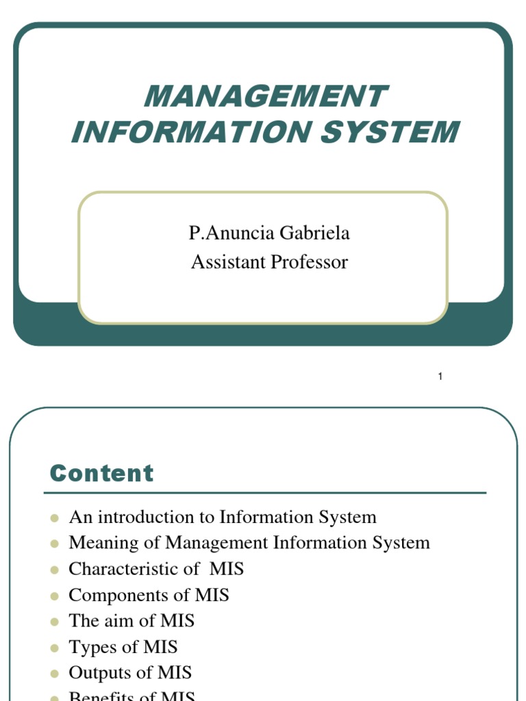 Overview of Management Information Systems | PDF | Management ...