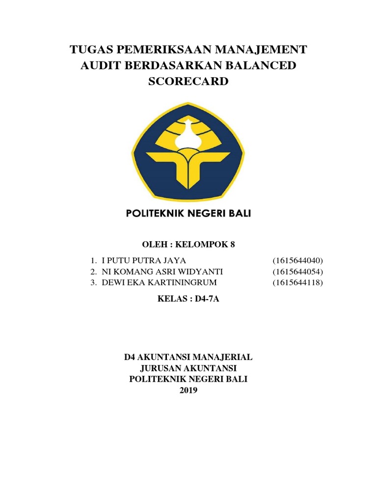 Audit Balance Score Card | PDF