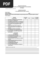 QAME Evaluation Forms for DepEd Sessions | PDF | Learning | Program ...