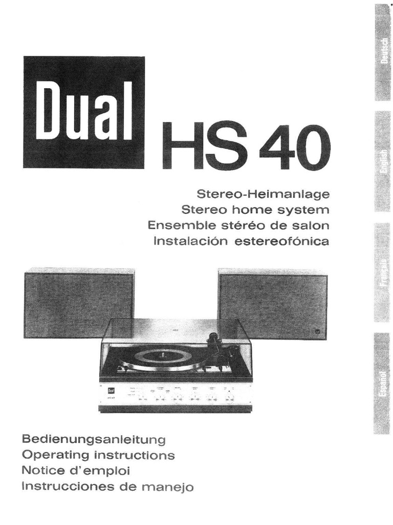 Dual HS 40 Owners Manual | PDF