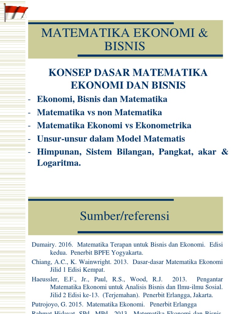 1 Konsep Dasar Matematika-Bisnis-Ekonomi | PDF