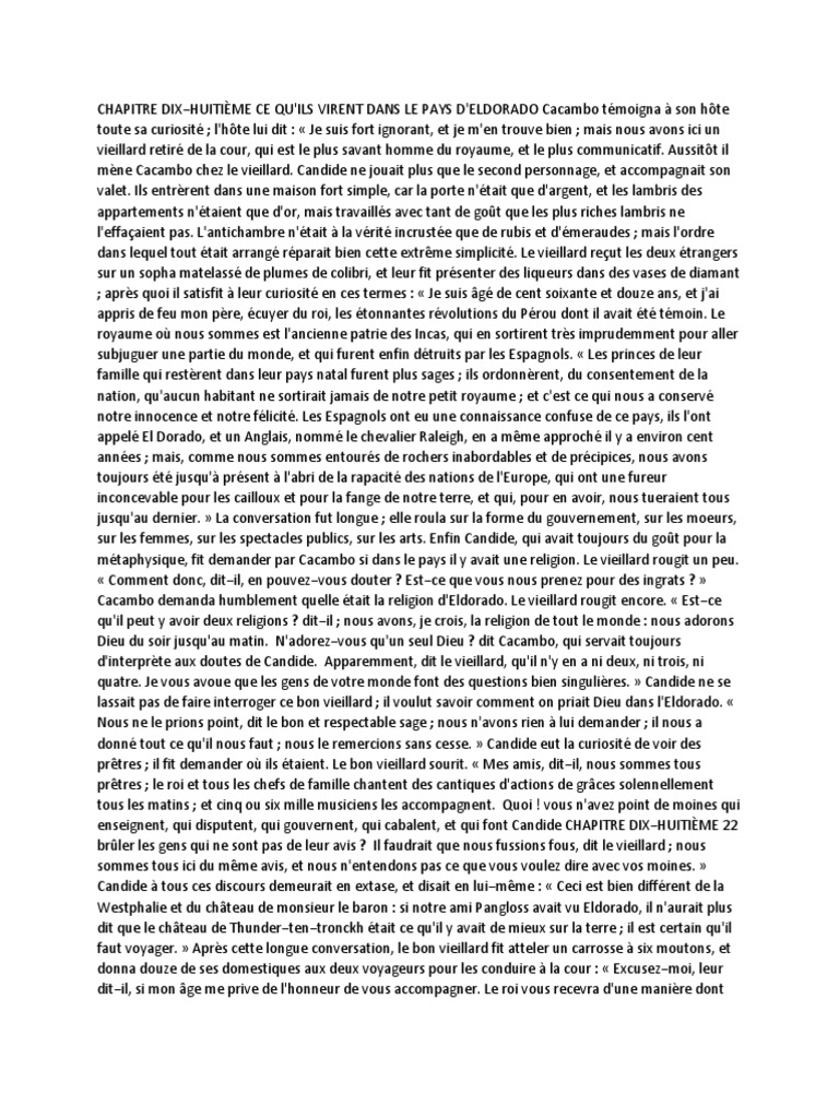 Extrait 3 Devoir Candide | PDF | Candide