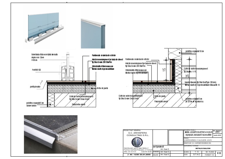 Detaliu Balcon-Balustrada Sticla | PDF