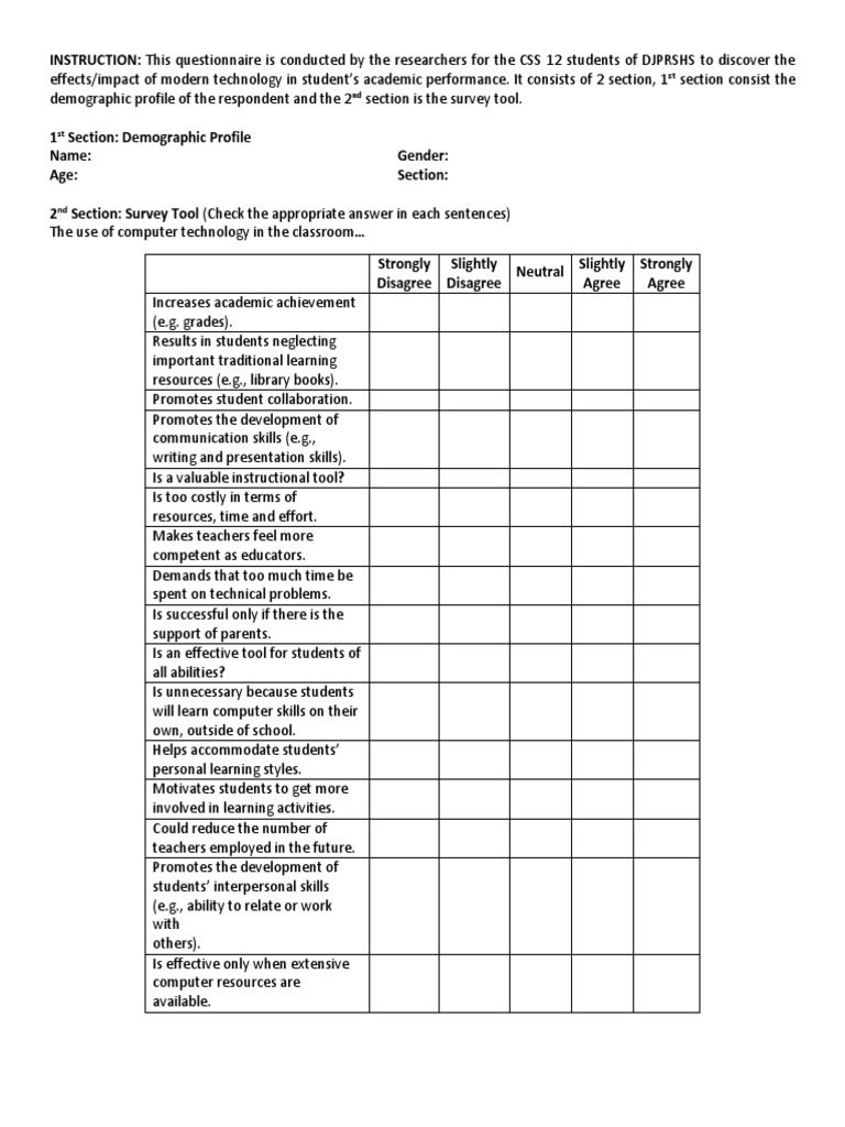 Learning Styles Questionnaire