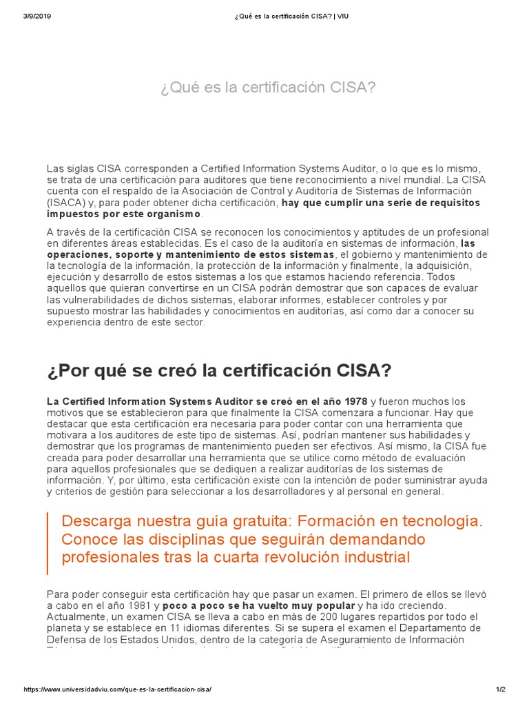 Cisa Pdf Informática Seguridad
