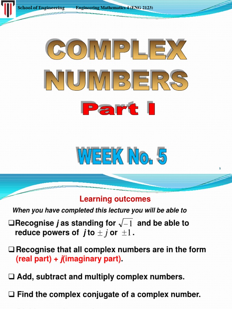 Lecture 05 Complex Number Part 01 | PDF | Complex Number | Exponential Function