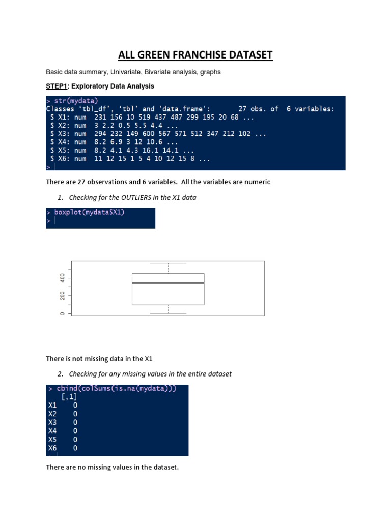 All Green Franchise Dataset | PDF