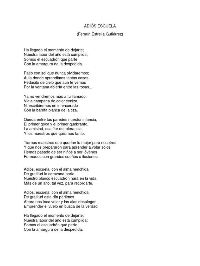 Adiós Escuela | PDF