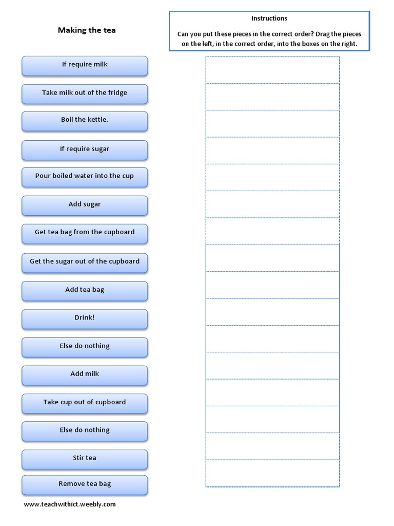 Steps to Make a Cup of Tea | PDF