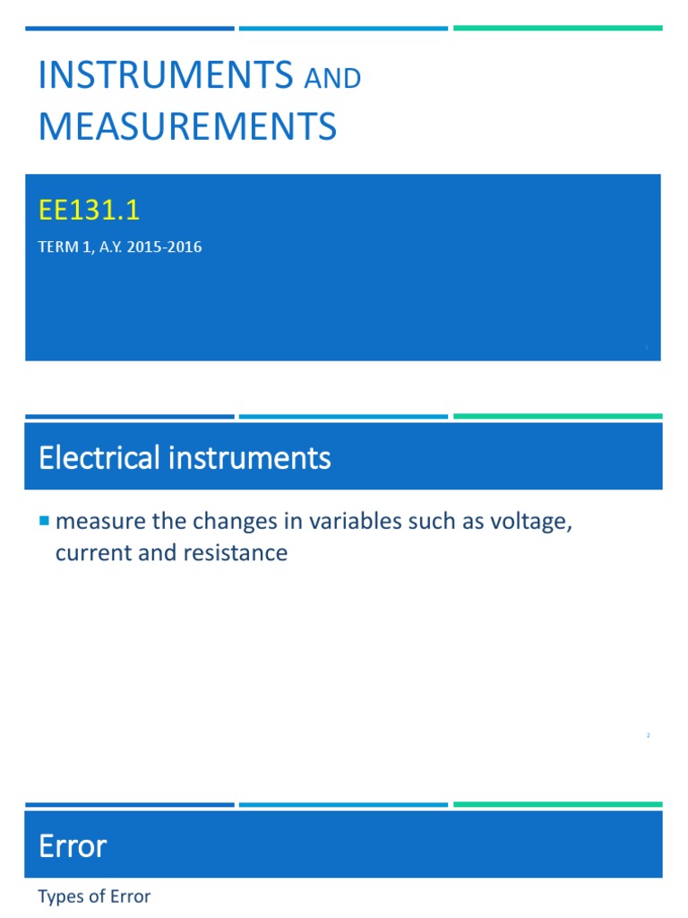 EE131.1 - Instruments and Measurements | PDF | Electromagnetism ...