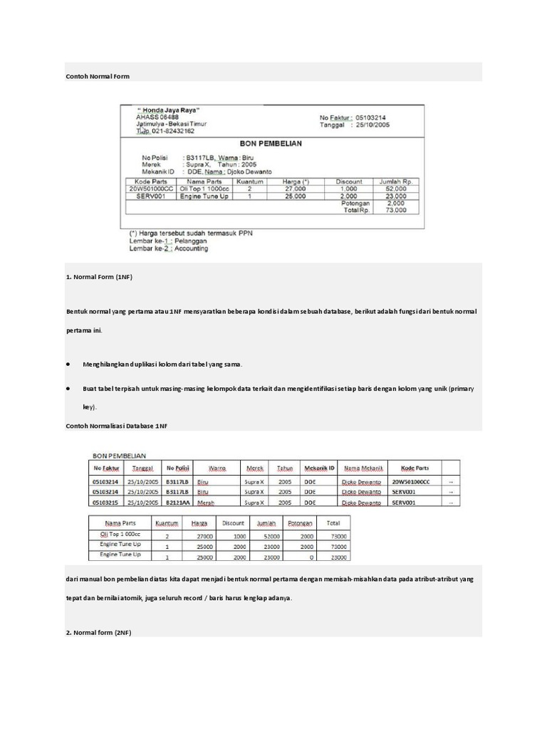 Contoh Normal Form | PDF