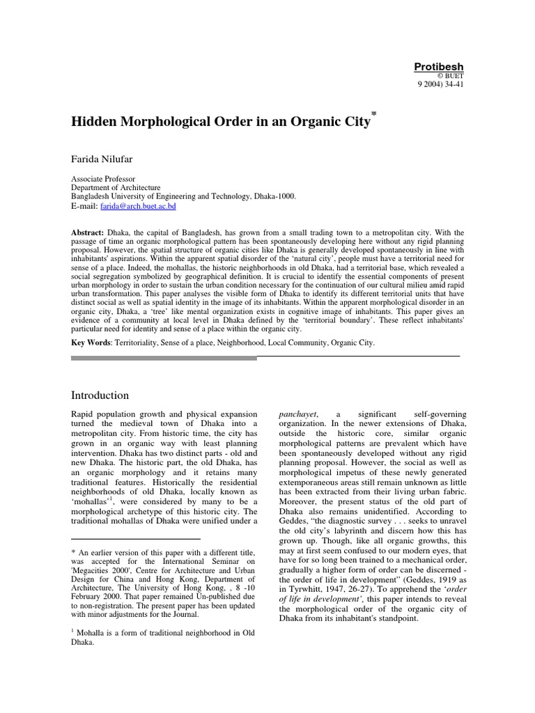 Hidden Morphological Order in An Organic City | PDF | Neighbourhood ...