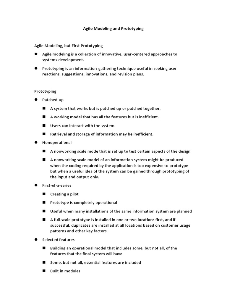 Agile Modeling & Prototyping Guide | PDF | Software Prototyping | Agile Software Development
