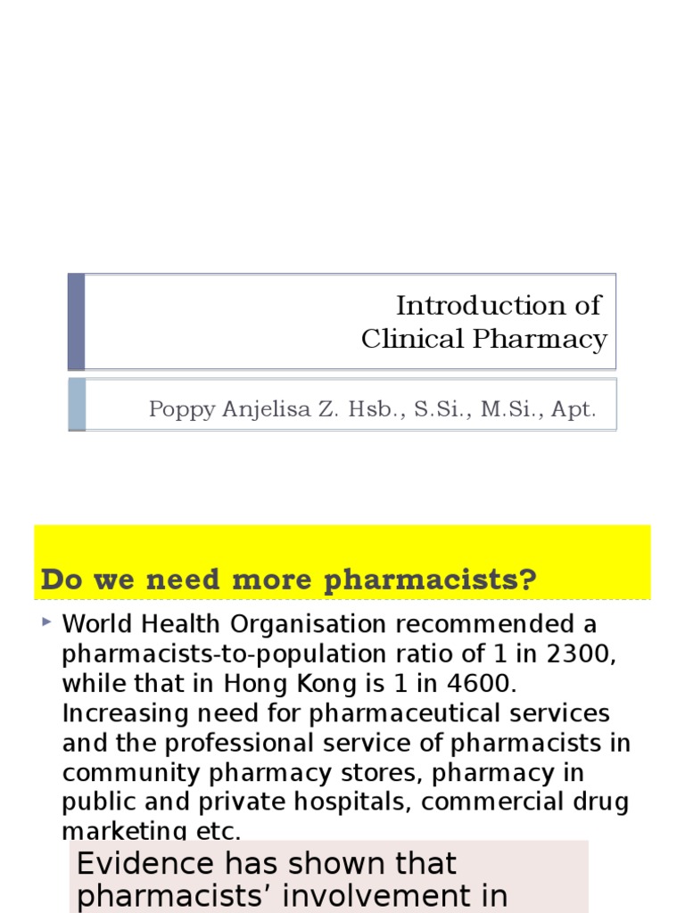 Introduction to Clinical Pharmacy | PDF | Pharmacy | Clinical Trial