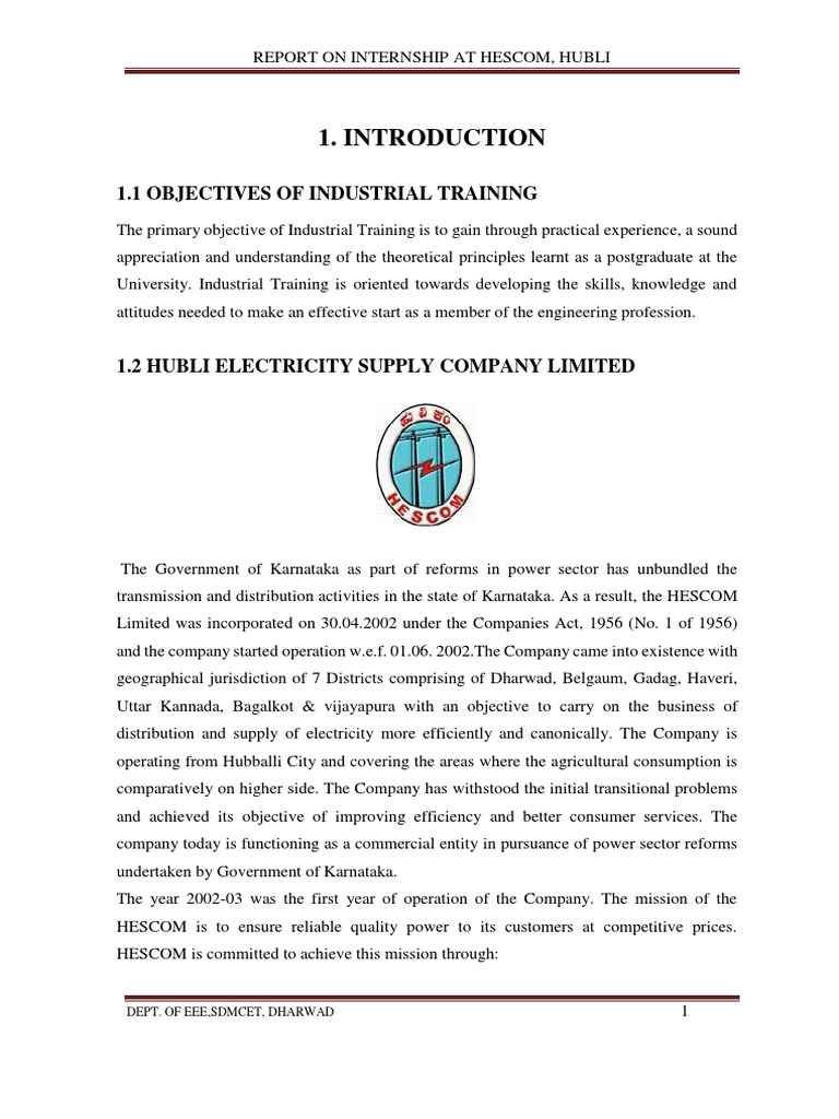 Internship Report | Electrical Substation | Electric Power Distribution