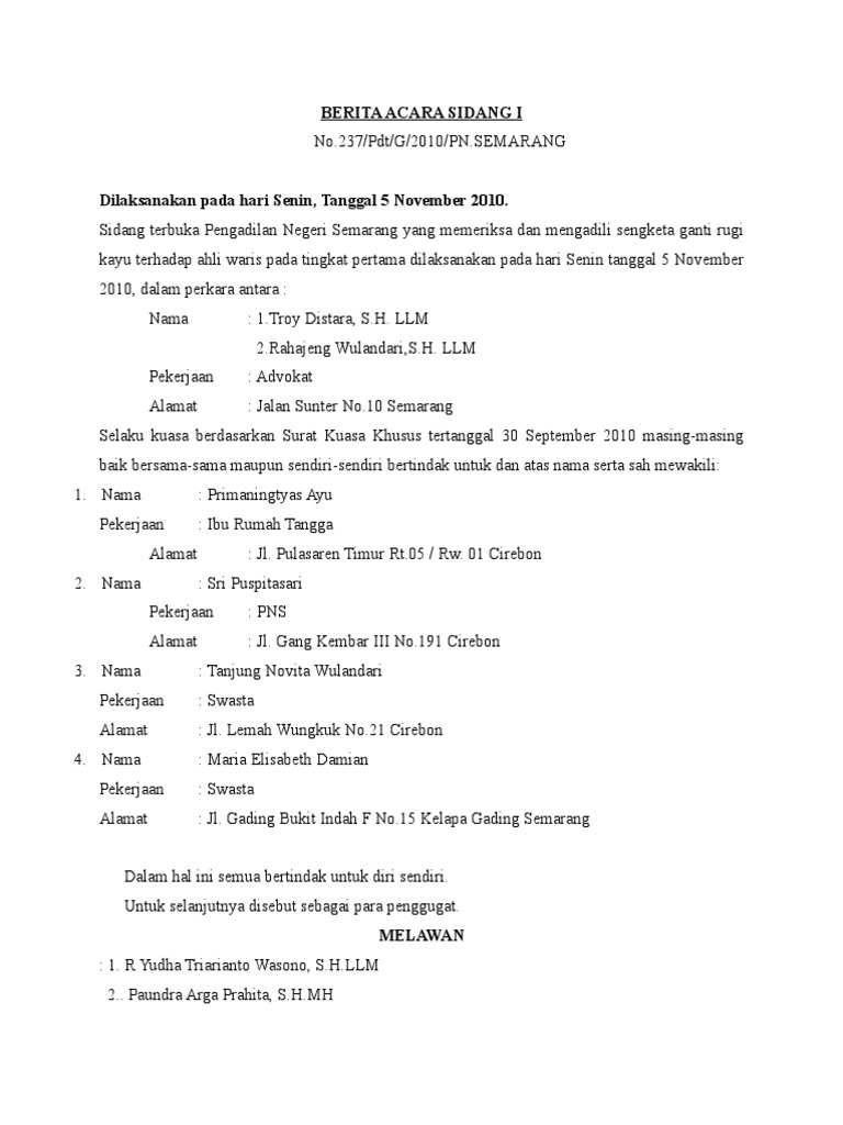 Contoh BA Sidang | PDF