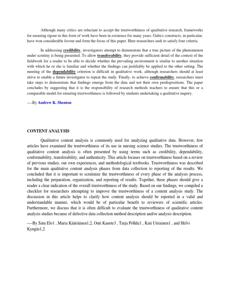 Quality & Trustworthiness | PDF | Qualitative Research | Data