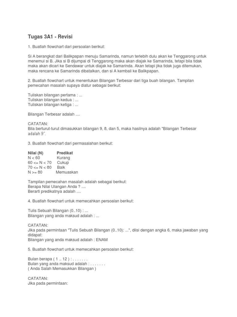 Soal Flowchart 3A1 | PDF