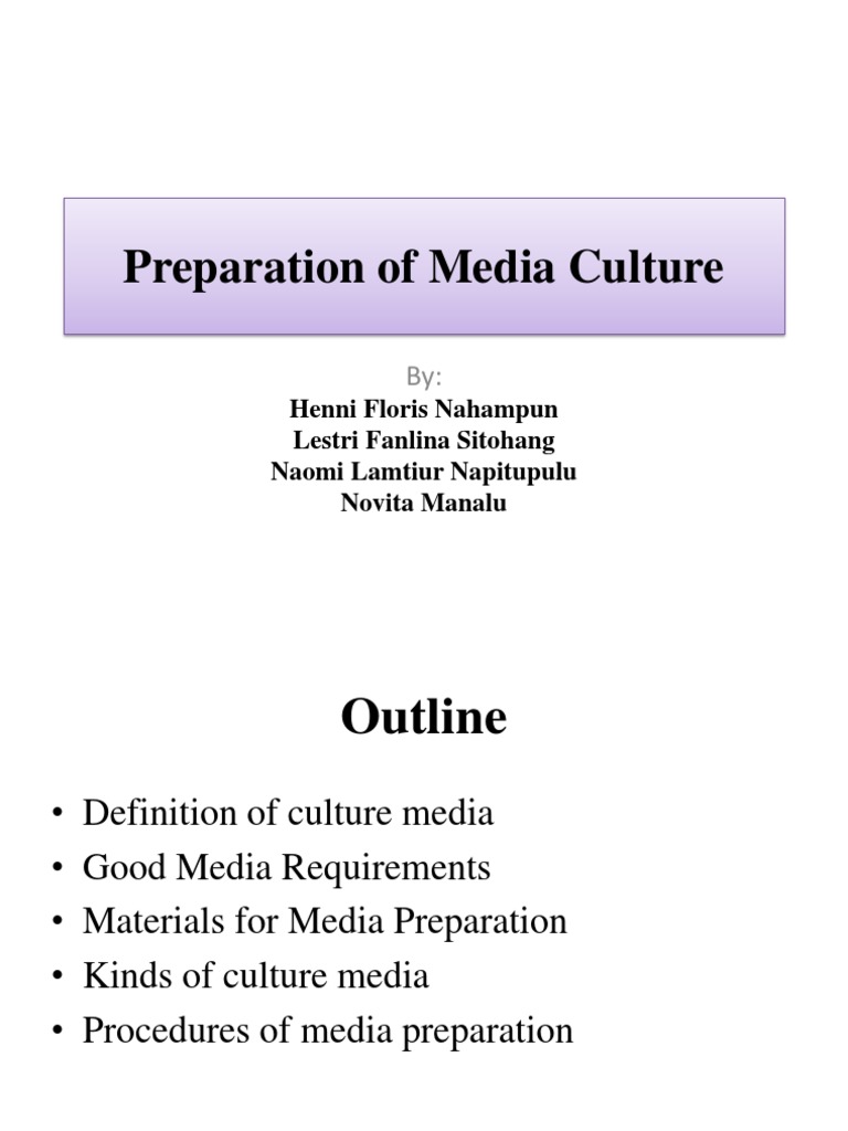 Preparation of Media Culture | PDF | Growth Medium | Chemistry