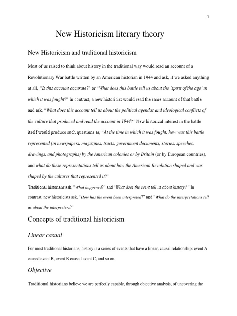 New Historicism Literary Theory | PDF | Narrative | Discourse