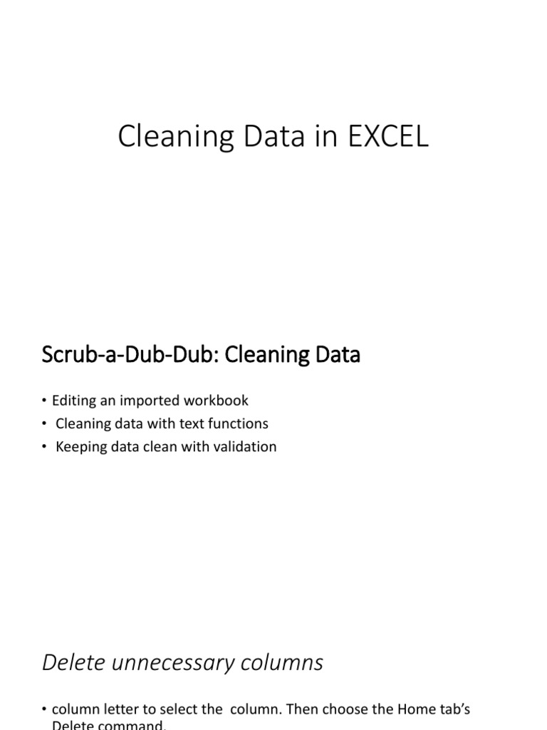 Cleaning Data in EXCEL | PDF | Function (Mathematics) | String ...