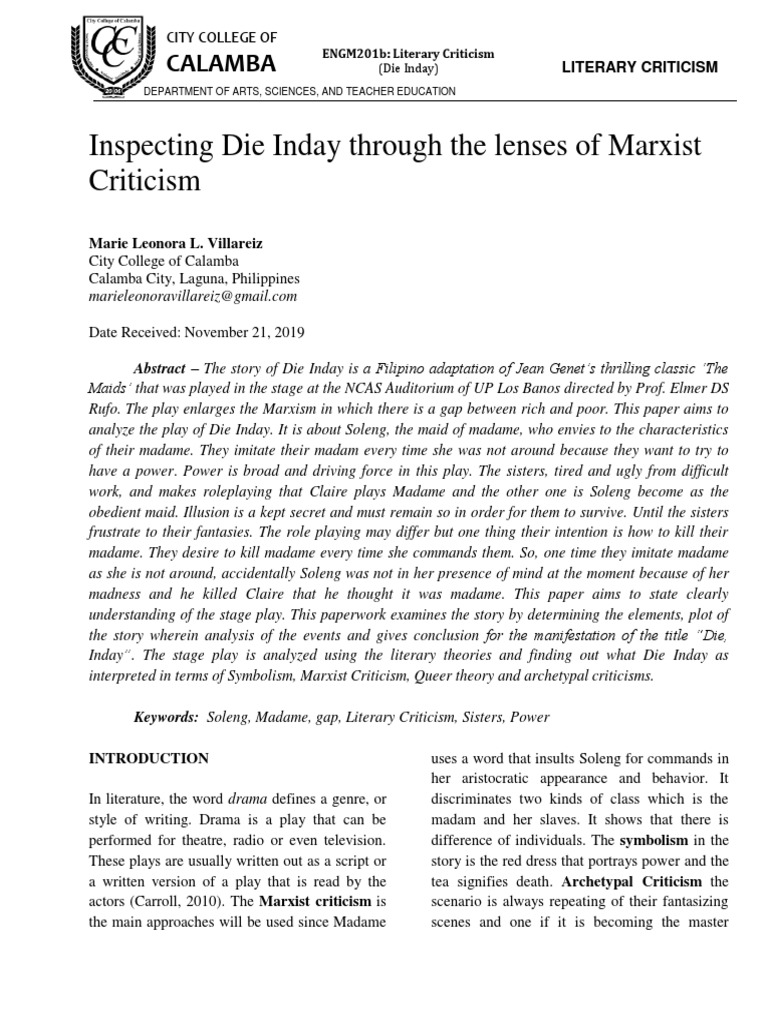 Villareiz, Marie (Die Inday) | PDF | Hatred | Narration