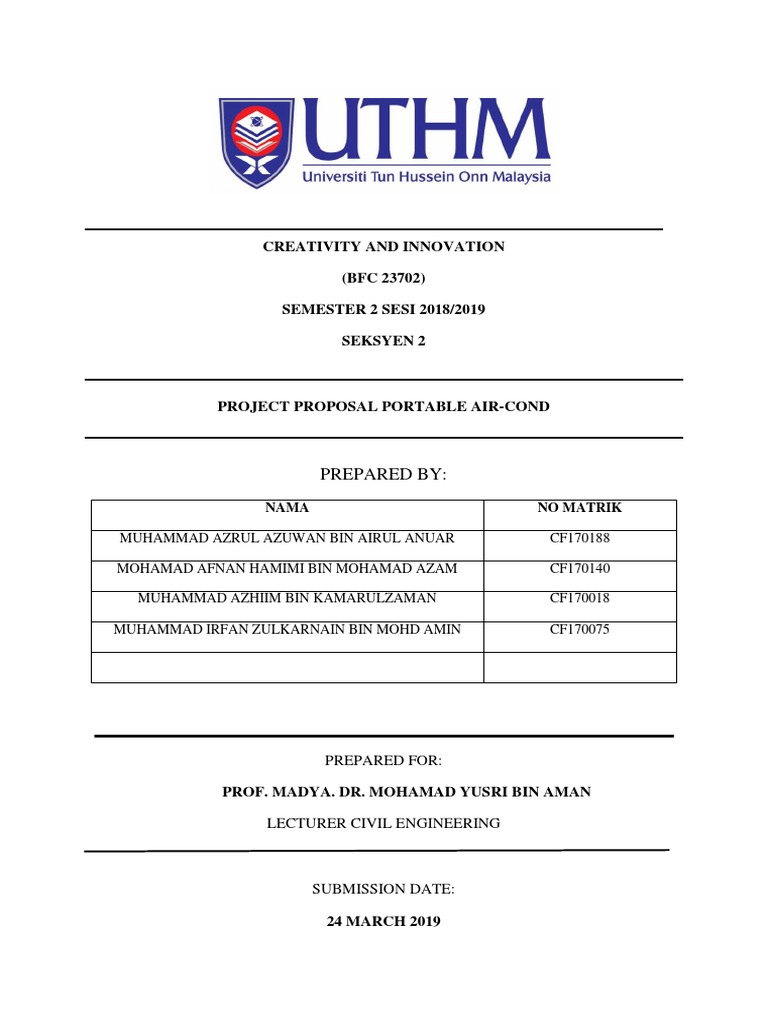 Project Proposal | PDF | Air Conditioning | Atmospheric Thermodynamics